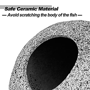 Jabukosu 2 PCS Aquarium Decorations Cave-Fish Tank Decorations-Aquarium Rocks-Fish Aquarium Accessories Bowl Decorations Cave Rocks-Betta Fish Tank for Small and Medium Fish Ornament Hideaway