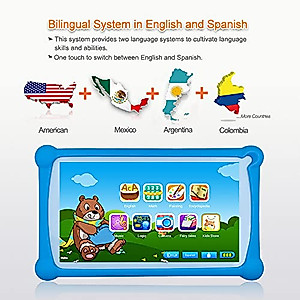 BBPAW Kids Tablet, 7 inch Tablet for Kids Learning Games Preinstalled & Parent Control 16GB WiFi Android Toddler Tablet with Educational APP and Protective Case-Blue