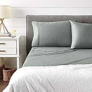 Pointehaven 620 Thread Count 100% Long Staple Cotton Deep Pocket Oversized Super Soft Sateen Sheet Set, Queen, Grey