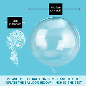 Ayfjovs Small Clear Balloons for Stuffing, 110 PCS 5 Inch Round Small BoBo Bubbles Balloons, Pre-Stretched Transparent Latex Free Balloons for Easter Baby Shower Wedding Birthday Mermaid Shark Party