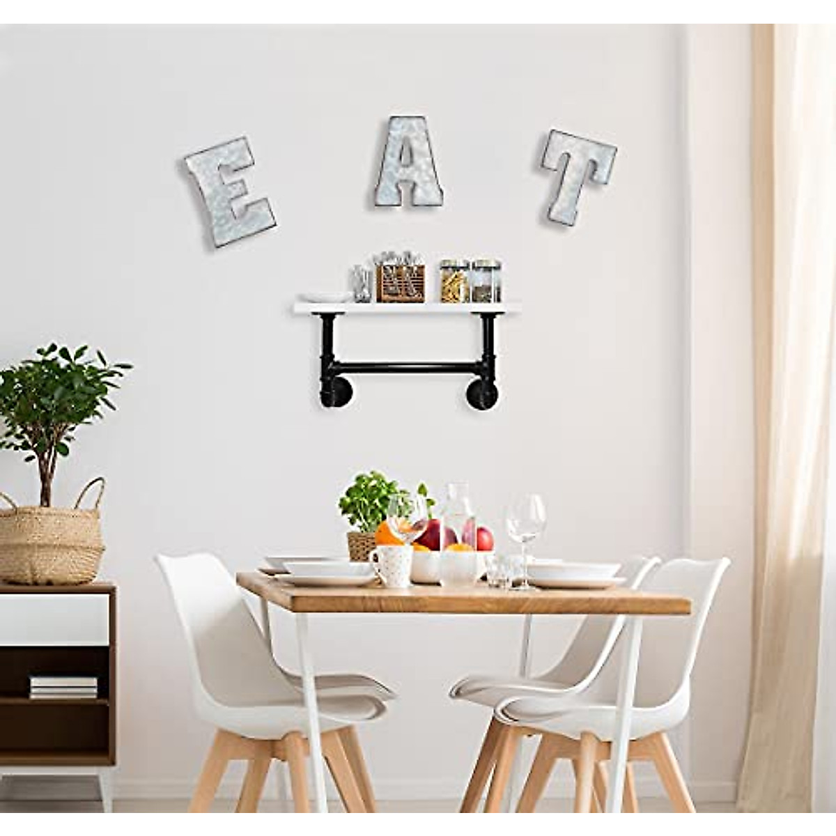 Zoreal Galvanized EAT Sign Rustic Metal Letters Free Standing Decorative Sign Wall Decor