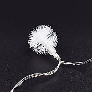 LEDMOMO LED Solar String Lights Fuzzy Ball Light Outdoor Waterproof Fairy Lights for Christmas Wedding Party Home Bedroom Garden Decoration 6.35M (Pure White)
