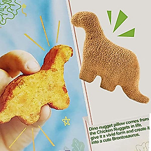 LANARP Dino Nugget Pillow,Dino Chicken Nugget Plush,Soft Dinosaur Chicken Nuggets Pillow for Birthday Decorations, Stuffed Animal Plush Toy (Brontosaurus)