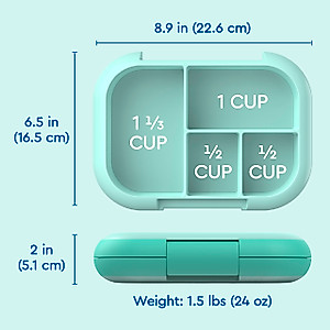 Bentgo® Kids Chill Lunch Box - Bento-Style Lunch Solution with 4 Compartments and Removable Ice Pack for Meals and Snacks On-the-Go - Leak-Proof, Dishwasher Safe, Patented Design (Aqua)