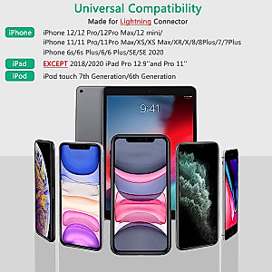 [Apple MFi Certified] Headphone Jack Adapter for iPhone, Lightning to 3.5mm Female Connector Earbuds Converter Aux Audio Dongle Cable Cord Compatible with iPhone 13/12/11/XR/X/8/7/iPad Black