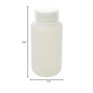 United Scientific™ 33408 | Laboratory Grade High Density Polyethylene (HDPE) Wide Mouth Reagent Bottle | Designed for Laboratories, Classrooms, or Storage at Home | 250ml (8oz), Pack of 12