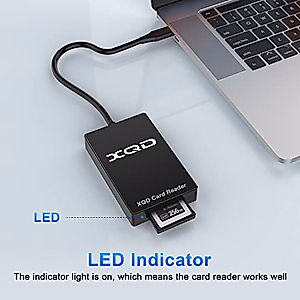 USB C XQD Card Reader, 5Gbps Type C XQD Memory Card Reader Compatible with Sony G/M Series USB Mark XQD Card, Lexar 2933x/1400x USB Mark XQD Card for Android/Windows/Mac OS/Linux/iPhone 16 15