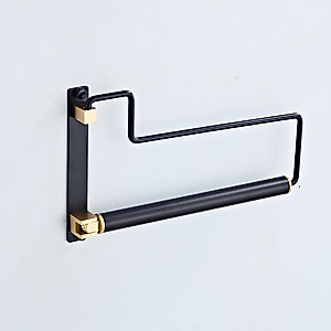 Hiendure Folding Clothes Hanger Drying Rack Black Wall-Mounted Clothes Organizer for Laundry Room Closet Storage