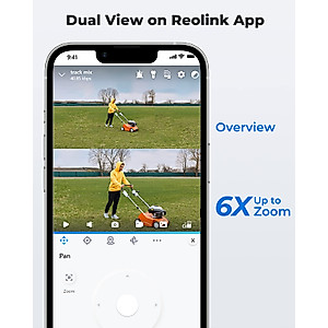 REOLINK 2.4/5GHz Wi-Fi 6 Cameras, 180 Degrees Ultra-Wide Angle Duo 2 WiFi Bundle with PTZ Trackmix WiFi, Outdoor Security, Color Night Vision