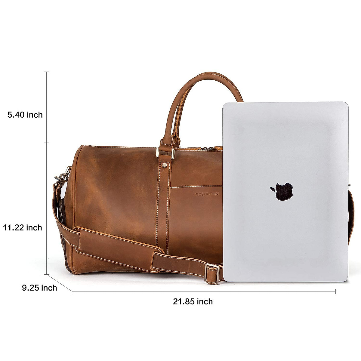 BOSTANTEN Duffle Bags for Men Genuine Leather Travel Bag and Leather Backpack 15.6 inch laptop Backpack Travel College Bag Black