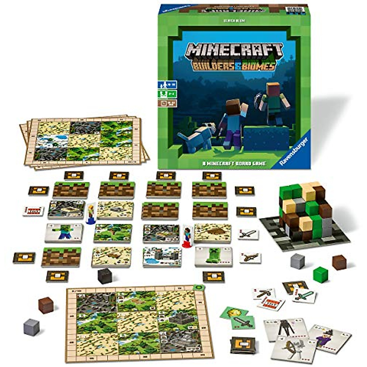 Ravensburger Minecraft: Builders & Biomes Strategy Board Game, 2-4 players, Ages 10 & Up