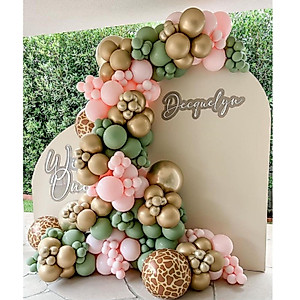 Sage Green Balloons Double Stuffed Balloons Garland Different Sizes 18 12 5 Inch Olive Green Balloons Jungle Green Balloon Arch Kit for Birthday Safari Baby Shower Gender Reveal Bridal Boho Party