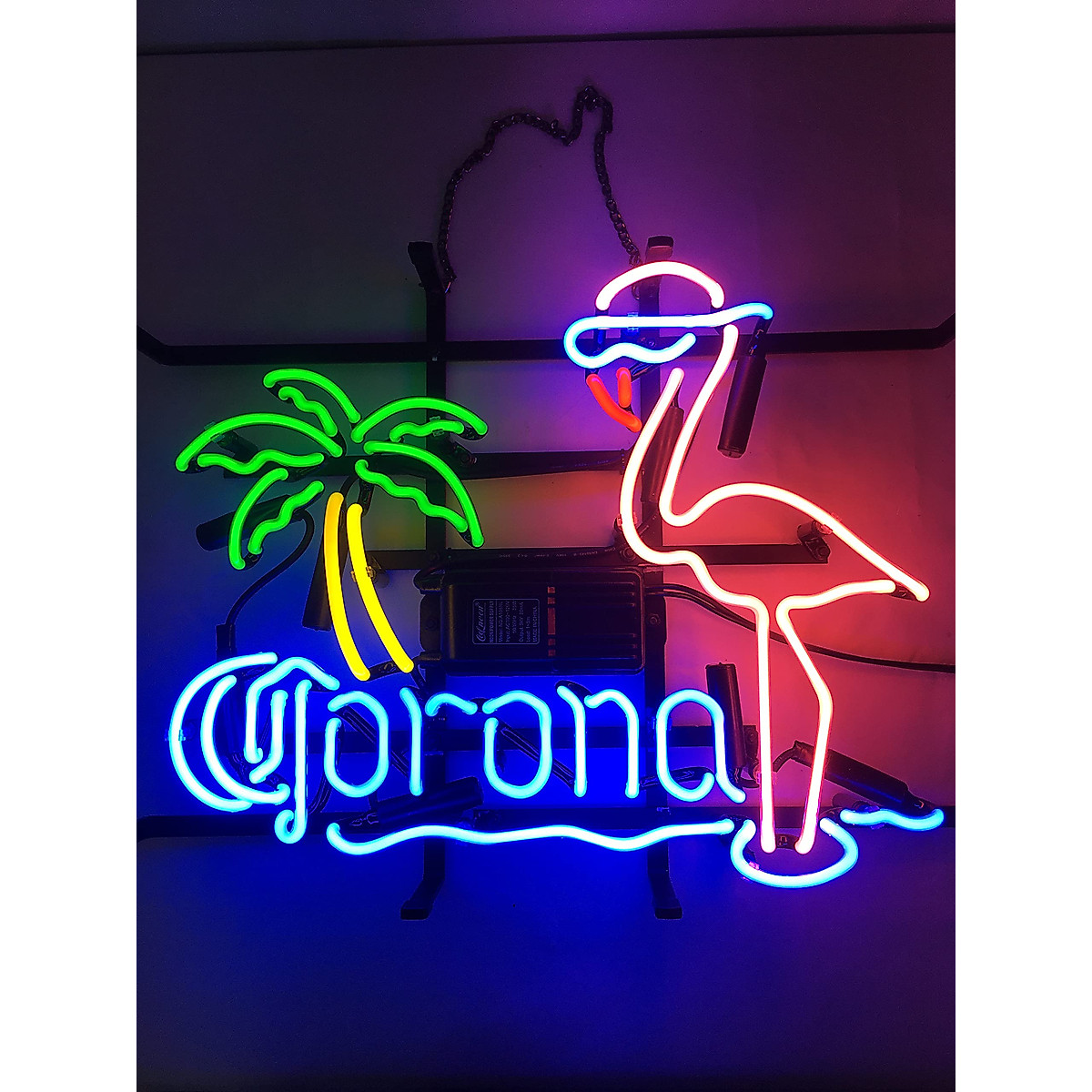 Neon Signs Corona Flamingo Palm Tree Beer Bar Bistro Real Glass Man Cave Custom Neon Sign Wall Decor