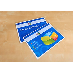 3M Scotch Self-Sealing Laminating Pouches, Bag Tags with Loops, Glossy, 5 Pouches (LS853-5G)