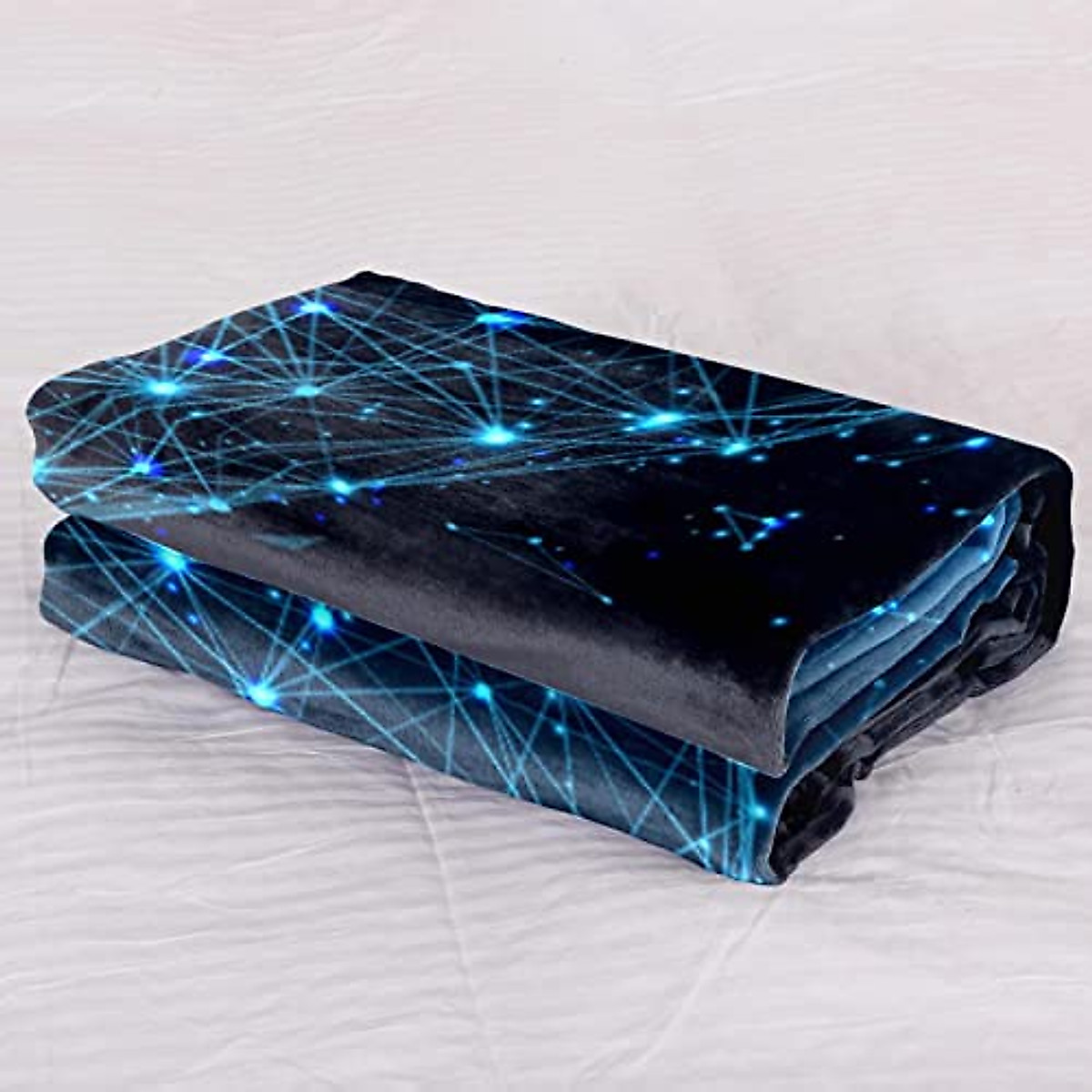 Plush Blanket Throw Blanket Warm Cozy Soft Microfiber Blankets, Blue Heart Art