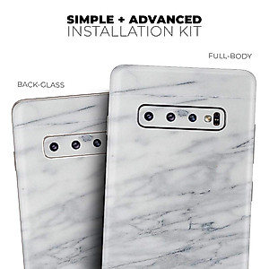 DesignSkinz White & Grey Marble Surface V2 Protective Vinyl Decal Wrap Skin Cover Compatible with The Samsung Galaxy S20 (Screen Trim & Back Glass Skin)