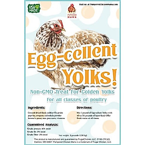 Pampered Chicken Mama Egg-Cellent Yolks: Organic Chicken Feed Supplement & Duck Food for Golden Yolks (2.5 pounds)
