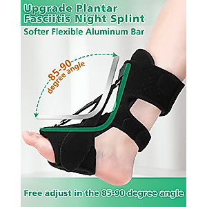 GOANDO 2 Pack Plantar Fasciitis Night Splint Upgrade Foot Brace Plantar Fasciitis Relief Splint Fit Women Men Adjustable Orthotic Stretcher Support Relief Foot Drop Achilles Tendonitis Day&Night