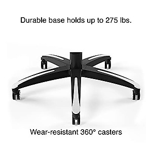 STAPLES Emerge Vartan Bonded Leather Gaming Chair, Black/White, 2/Pack (58542-Ccvs)