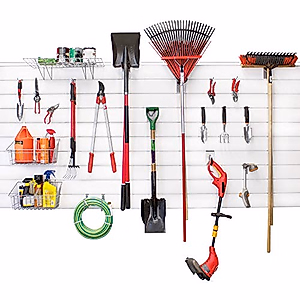 Proslat 88102 Heavy Duty PVC Slatwall Garage Organizer, 8-Feet by 4-Feet Section, White