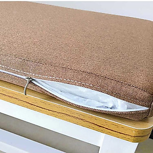 Bench Cushions,High Density Foam Cushion Seat Pad Outdoor Patio Furniture Bench Cushion with Zipper Long 2in Thick Washable Swing Chair Seat Pad Non-Slip,40x16in,Blue-6