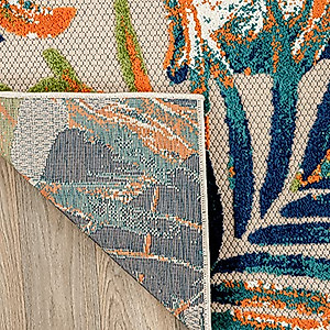 Rugshop Tropical Floral Leaves Indoor/Outdoor Area Rug 5' x 7' Multi
