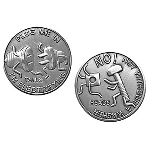 Thompson Emporium Man Humor Plug Me in Heads & Tails Good Luck Novelty Coin - Gift for Men