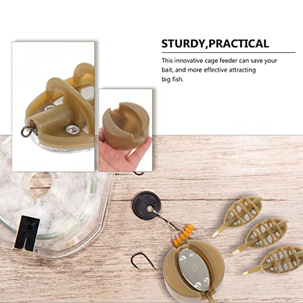 1 Set Inline Method Feeders Set Carp Fishing Tackle Fishing Accessories with 4 Sinkers Carp Fishing for Bait Holder Tool