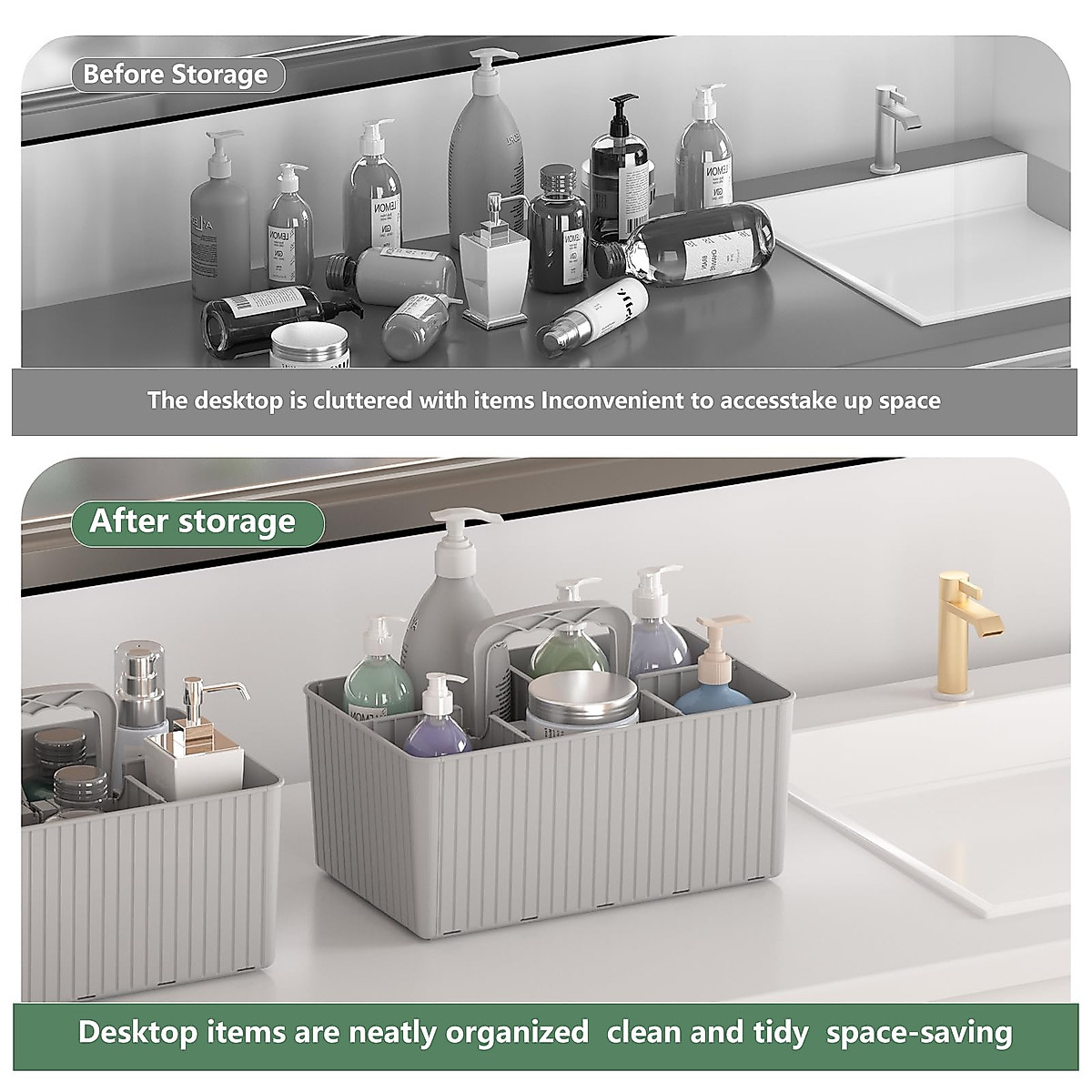 HI NINGER 2 Pack DIY portable shower caddy, plastic shower caddy portable organizer - Stackable caddy with handle for bath storage organizer,makeup,dorm caddy.classroom art organizers