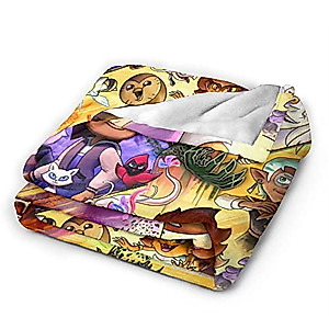 atgzfdr The Owl Anime House Blanket Throw Blankets Ultra Soft Flannel Lightweight Throws for Couch, Bed,All Seasons Use 60"x50"