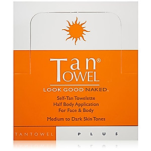 Tan Towel Half Body Plus Self-Tan Towelettes 50 Pack