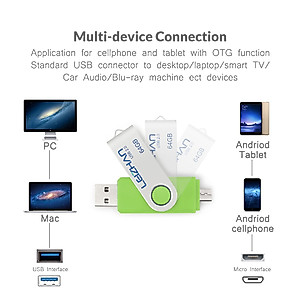 leizhan 64gb Flash Drive for Android Phone, Phone Picture Stick for Samsung Galaxy S7/S6/S5/S4/S3/Xiaomi/Meizu/HTC/Nokia/Moto/Huawei, USB 2.0-Micro,Green