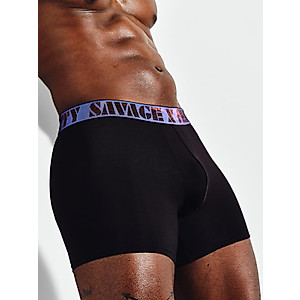 Savage X Fenty, Men's, Savage X Boxer Briefs with Iridescent Logo Waistband, Caviar, M