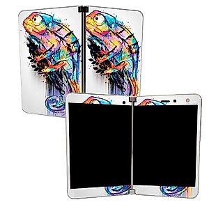 MightySkins Skin for Microsoft Surface Duo - Rainbow Chameleon | Protective, Durable, and Unique Vinyl Decal wrap Cover | Easy to Apply, Remove, and Change Styles | Made in The USA