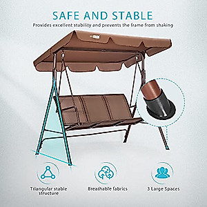 VIVOHOME 16ft Inflatable Blow up Mega Movie Projector Screen with 3-Seater Outdoor Adjustable Canopy Swing Chair