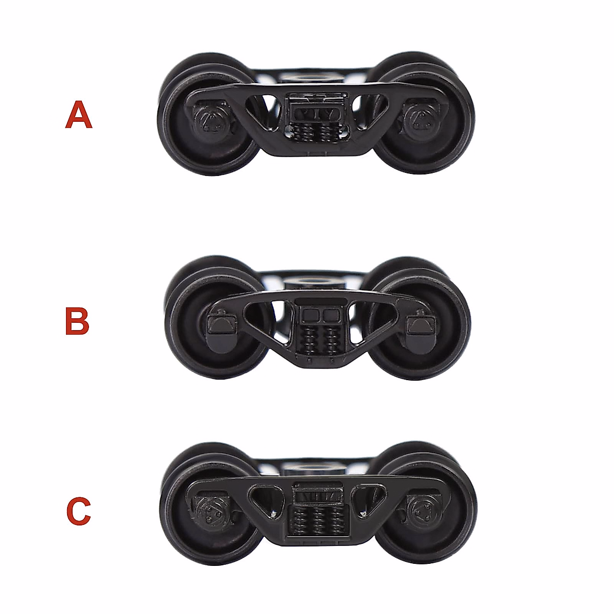 12pcs Model Train Bogie with Plastic Wheels 1:87 HO Scale 33" Model Railway Accessories (Style B)