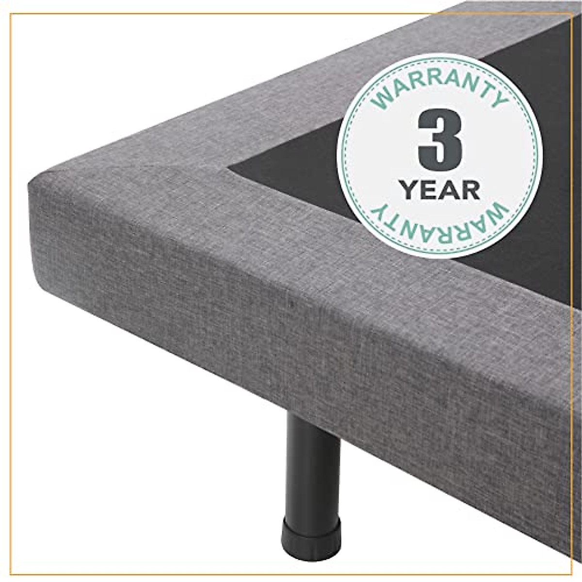 Adjustable Comfort Upholstered Adjustable Bed Base with Massage, Wireless Remote, Three Leg Heights, and USB Ports-Ergonomic, Full, Black