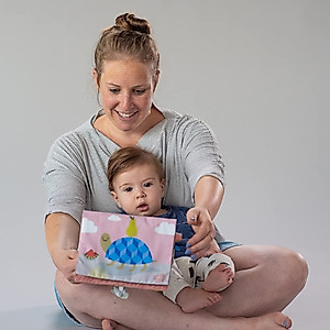 Taf Toys Savannah Infant Tummy-time Soft Crinkle Activity Book with Huge Baby Safe Mirror, 3D Activities, Textures and a Soft Baby Teether