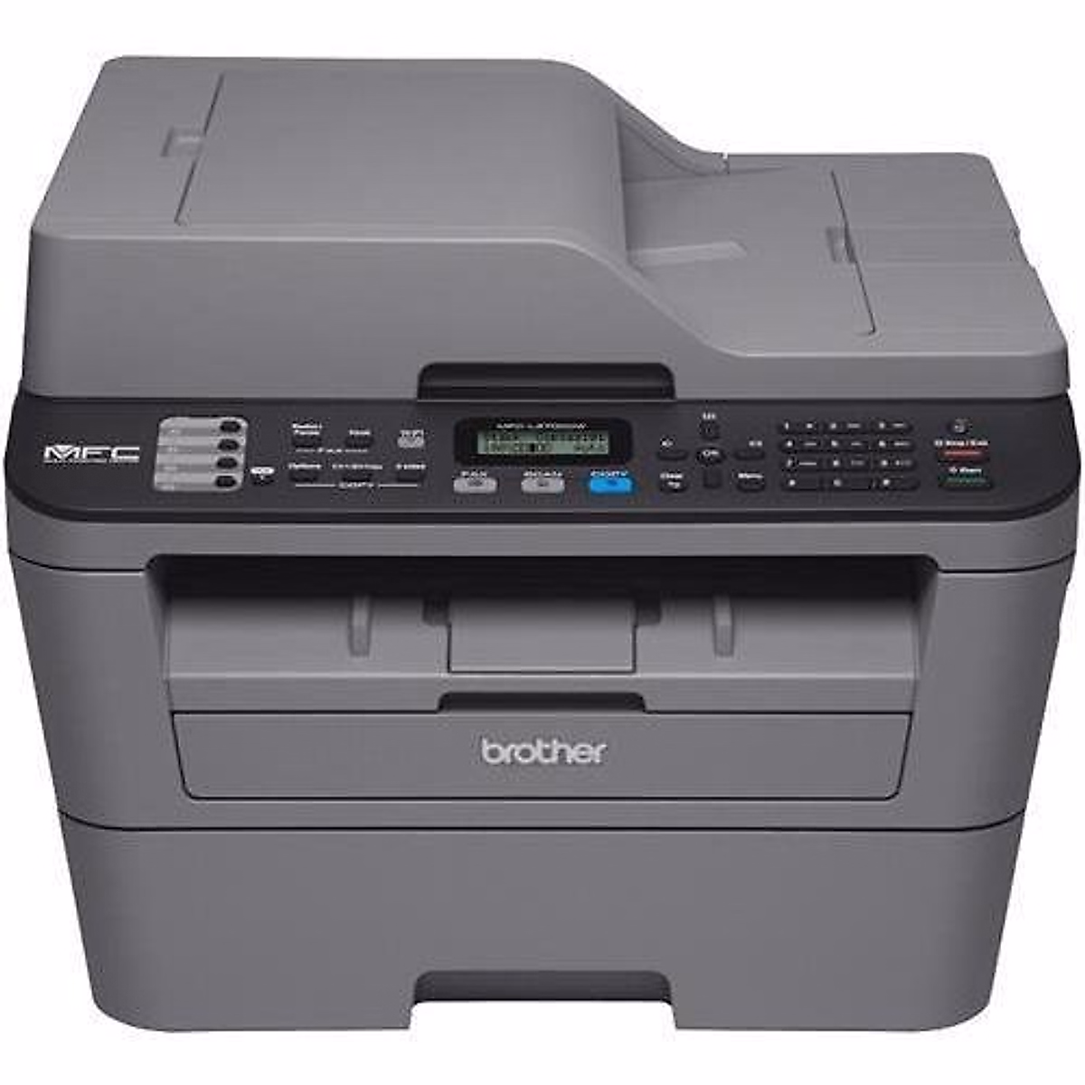 Brother MFC-L2700DW Laser Multifunction Printer - Monochrome - Plain Paper Print - Desktop - Copier/Fax/Printer/Scanner - 27 ppm Mono Print - 2400 x 600 dpi Print - 27 cpm Mono Copy LCD - 600 dpi Optical Scan - Automatic Duplex Print - 251 sheets Input -