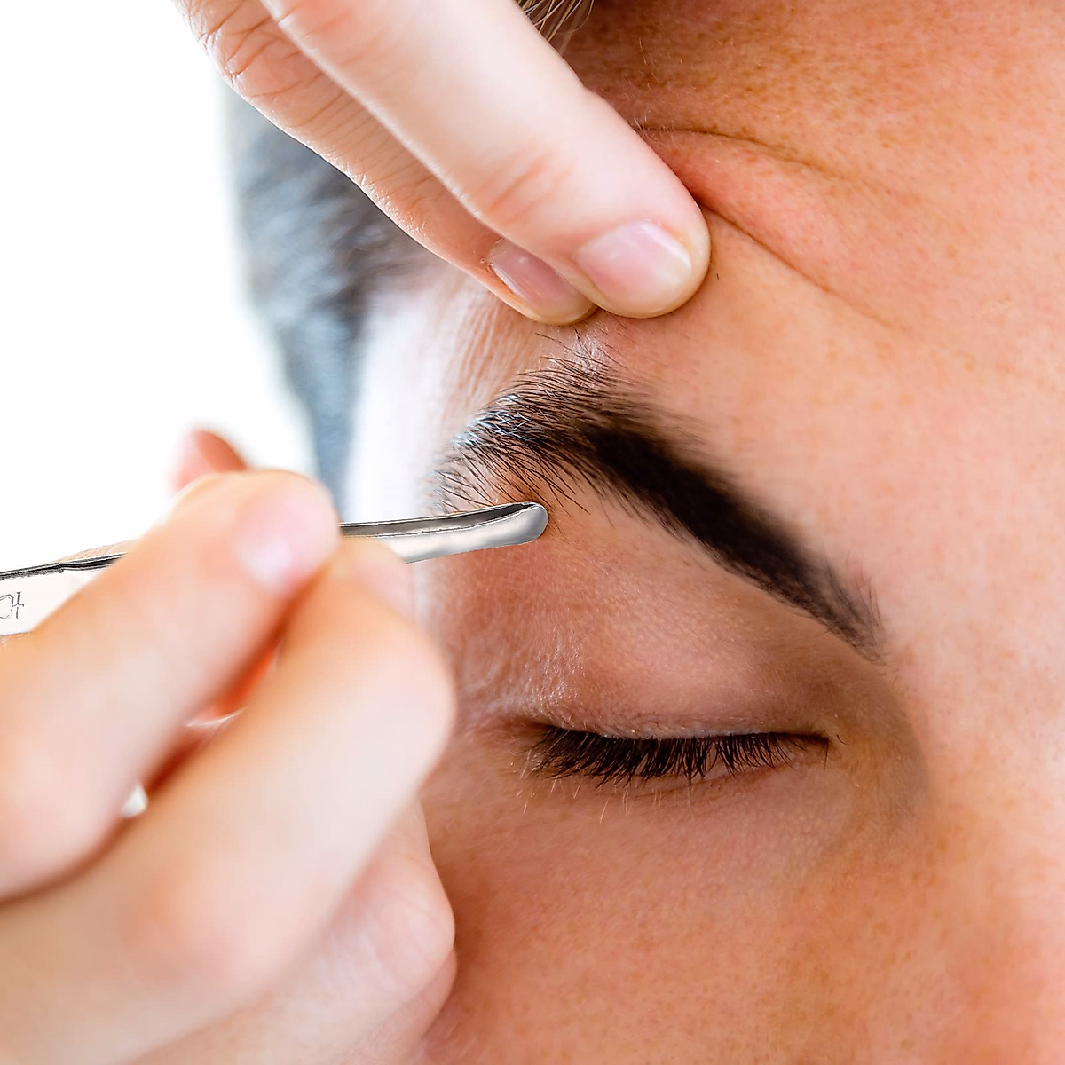 3 Pieces Stainless Steel Round Tip Tweezers Eyebrow Hair Removal Tweezers Makeup Cosmetic Tool Blunt Tip Tool