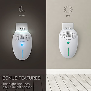 BRISON [1-Pack] Ultrasonic Pest Repeller Plug-in Control Electronic Insect Repellent Gets Rid Mosquito Bed Bugs Roach Spiders Fleas Mice Ants Fruit Fly