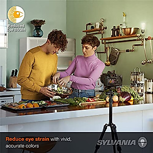 Sylvania Reduced Eye Strain ST19 LED Light Bulb, 40W = 5W, 13 Year, Dimmable, Clear, 2700K, Soft White - 8 Pack (41235)