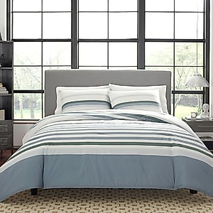 Nautica - Twin Comforter Set, Cotton Reversible Bedding with Matching Sham, Home Decor for All Seasons, Dorm Room Essentials (Lansier Grey, Twin/Twin XL)