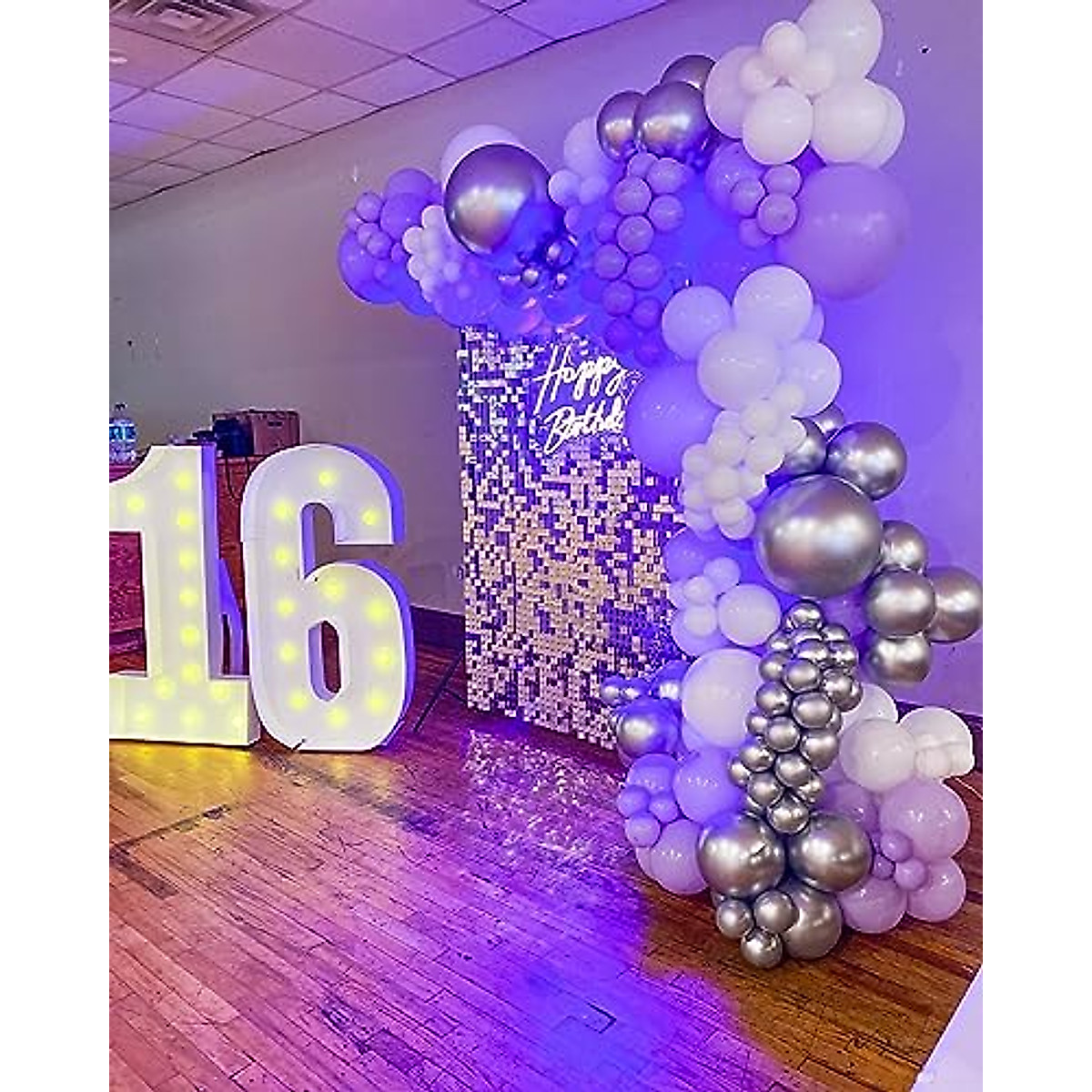 HOUSE OF PARTY Silver Shimmer Wall Backdrop -36 Panels Square Sequin Shimmer Backdrop for Birthday Wedding Anniversary Engagement Baby Shower & Bachelorette Decorations Party