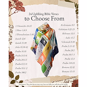 Joy Prayer Scarf - Large, Lightweight Prayerfully Made Bible Verse Shawl, 35x70", Colorful Uplifting, Meaningful Faith Gift (Scarf Only)