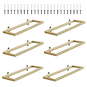 OFILLES 6-Shelf Metal Wall Mounted Wine Rack Organizer, Hanging Wine Bottle Holder Display for Beverages/Liquor Bottles Storage