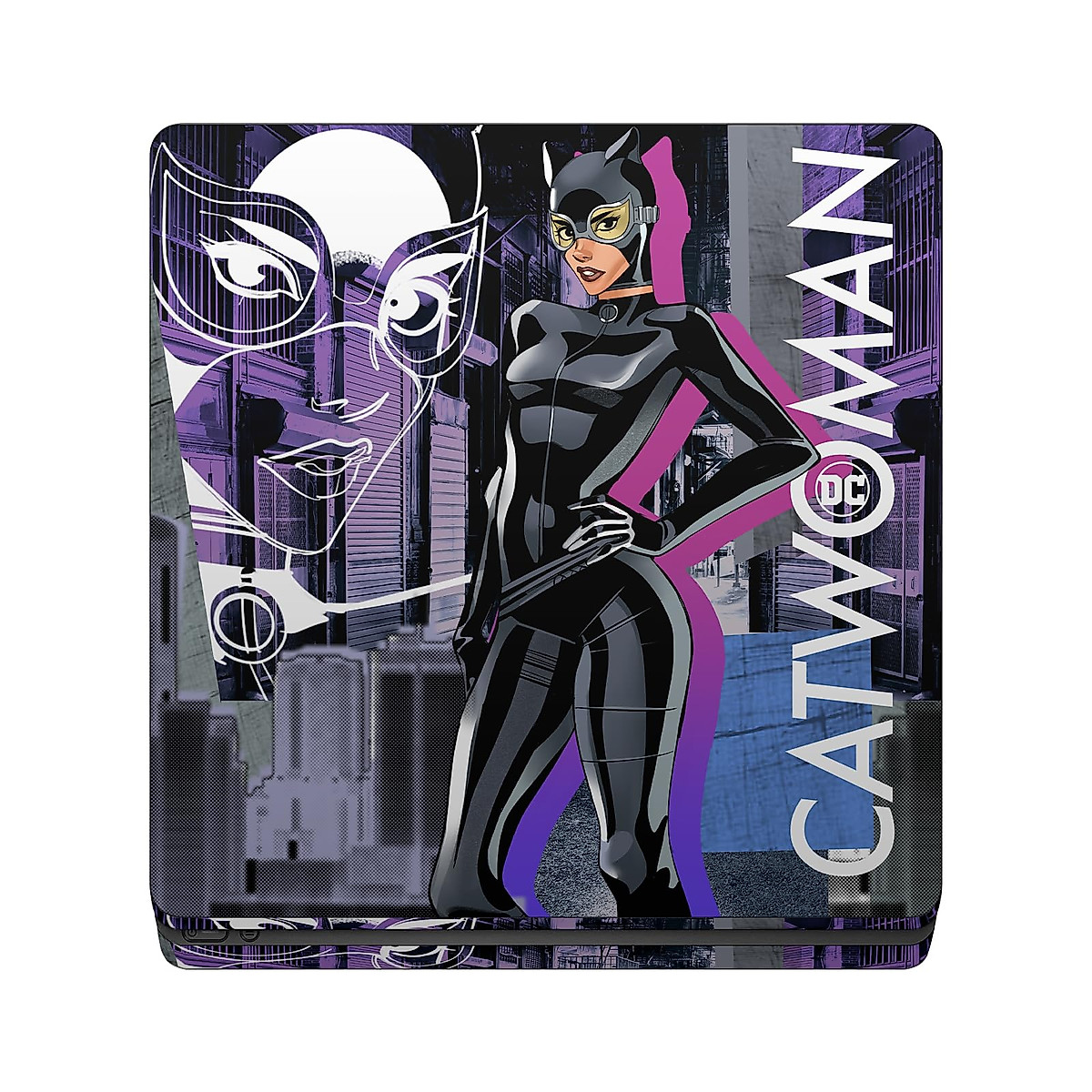Head Case Designs Officially Licensed DC Women Core Catwoman Compositions Vinyl Sticker Gaming Skin Decal Cover Compatible With Sony PlayStation 4 PS4 Slim Console