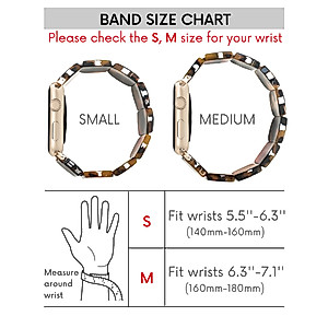 Heesch Tortoise Shell Watch Band for Apple 40mm for Women Resin Stretchy Watch Strap Bracelet for Apple Watch Series 7 Band for iWatch Wristbands 38mm