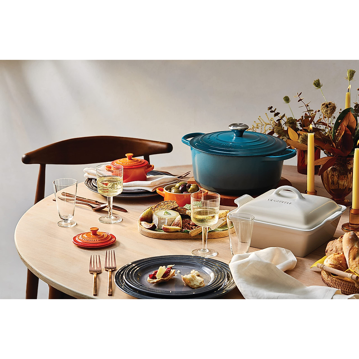 Le Creuset Enameled Cast Iron Signature Round Dutch Oven, 5.5 qt., Deep Teal