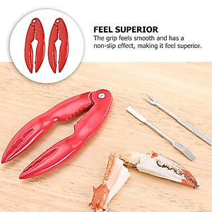 Yardwe 2pcs Lobster Crackers Seafood Clip Crab Pliers Crab Crackers Crab Leg Nut Cracker Crab Peel Shrimp Tool for Lobster Crab Crawfish Prawns Shrimp Red